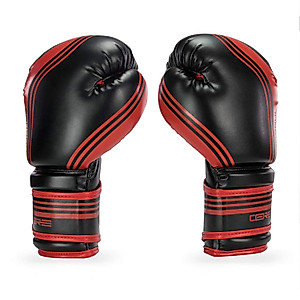 Sanabul Core Gel Training Boxing Gloves for Men and Women Advanced Muay Thai and Kickboxing Gloves Heavy Bag & Boxing Sparring - Black/Red, 16 oz