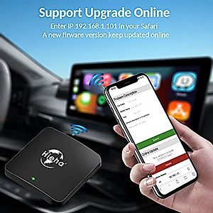 2023 Upgraded Hieha Wireless CarPlay Adapter, Plug & Play Dongle for iPhone with 5.8GHz WiFi, Easy Installation and Online Updates, Compatible with OEM Wired CarPlay Car Models Year 2016 and After