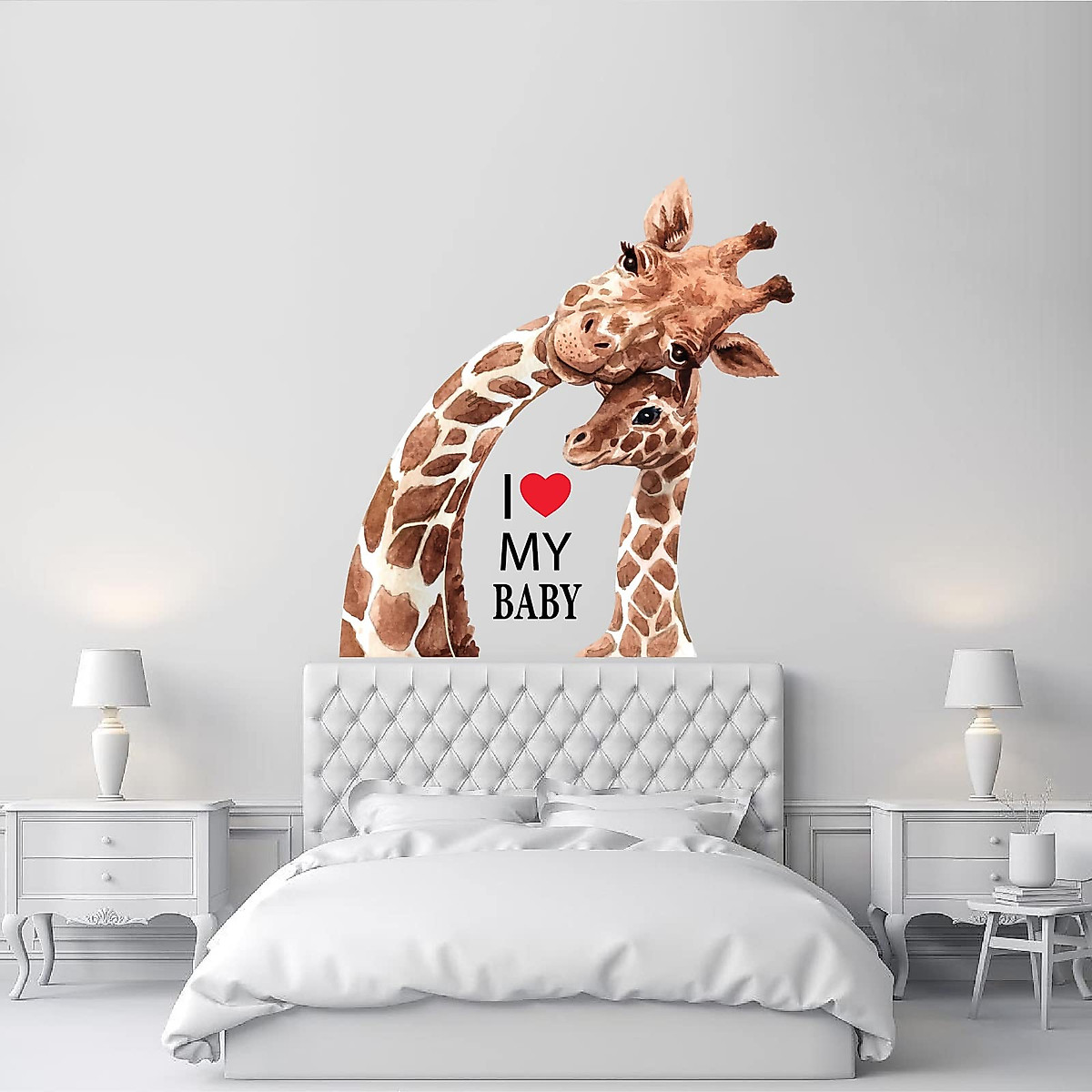 Animal Wall Stickers,Giraffe Wall Decals,Peel and Stick Removable Wall Decor DIY Art Mural Decoration,Jungle Wallpaper for Kids Baby Nursery Kindergarten Boys Girls Bedroom Living Room