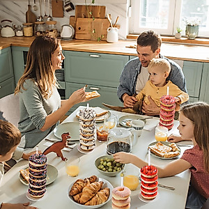 Dooiclear Donut Stand 6 Pack, Acrylic Bagel Stand, Clear Doughnut Holder, Donut Display Stand for Dessert Table, Bagel Display Tower for Birthday, Wedding, Baby Shower, Christmas, Party