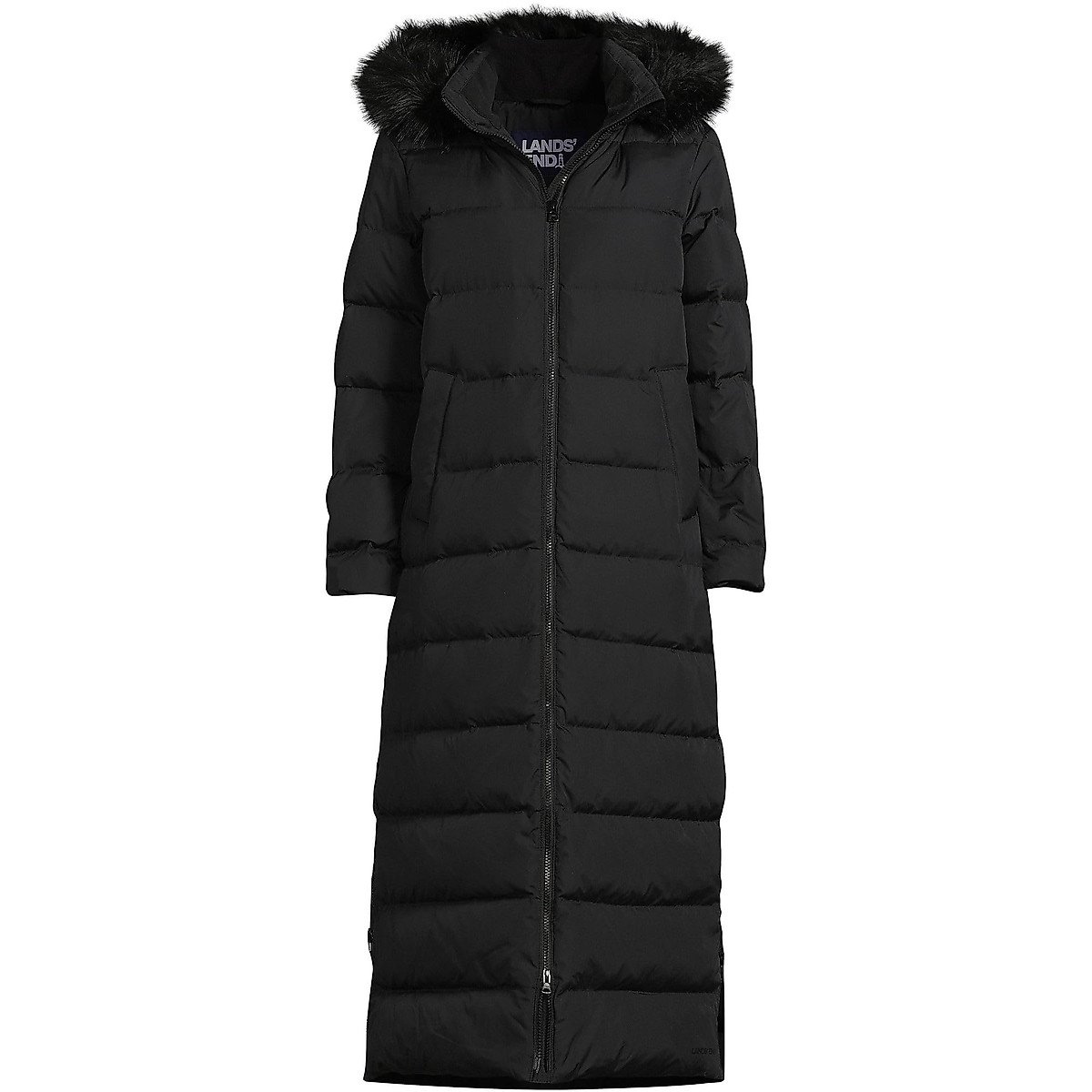 Lands' End Womens Maxi Down Coat Black Regular X-Large