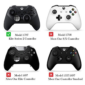 6 in 1 Elite Series 2(Model 1797) Metal Mod Swap Thumbsticks Joysticks, Magnetic Analog Stick Grips Replacement Parts for Xbox One Elite Controller Series 2 (Black)