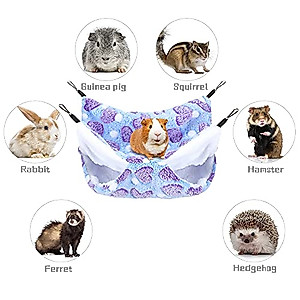 LAIRIES 2-Pack Guinea Pig Rat Hammock Guinea Pig Hamster Ferret Hanging Tunnel and Bed Hideout Set Guinea Pig Cage Bedding