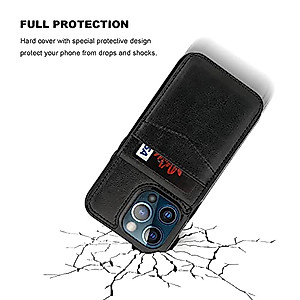 KIHUWEY Compatible with iPhone 13 Pro Case Wallet with Credit Card Holder, Premium Leather Magnetic Clasp Kickstand Heavy Duty Protective Cover for iPhone 13 Pro 6.1 inch(Black)