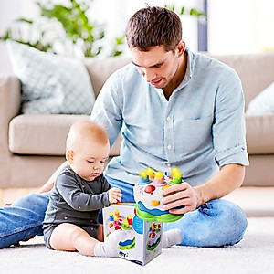 OKREVIEW First Birthday Cake Toy - Music Cake Toys with Counting and Blow Candles Singing Toys for 1 2 3 4 Years Old Boys Girls Birthday and Xmas Gift