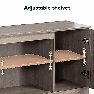 ZINUS Bennett TV Stand for TVs up to 65”, Farmhouse Style Entertainment Center, TV Stand with Storage, Living Room or Bedroom Furniture, Grey