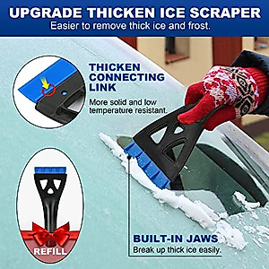 34" Extendable Ice Scrapers for Car Windshield 2-in-1 Snow Brush for Car Snow Scraper for Car Snow Scraper and Drush with Ergonomic Foam Grip for Cars, Trucks, SUVs with 360° Pivoting Brush Head