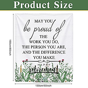 Retirement Gifts for Women Men 50 x 60 Inch 2023 Retirement Blankets Lightweight Soft Flannel Retired Throw Blankets for Nurse Coworker Teacher Grandma Bedding Sofa Funny Party Decorations