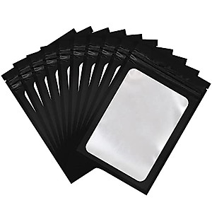 100 Pack Smell Proof Bags, Odorless Mylar Bags with clear Window Heat Seal Pouch Food Safe Storage Aluminum Foil