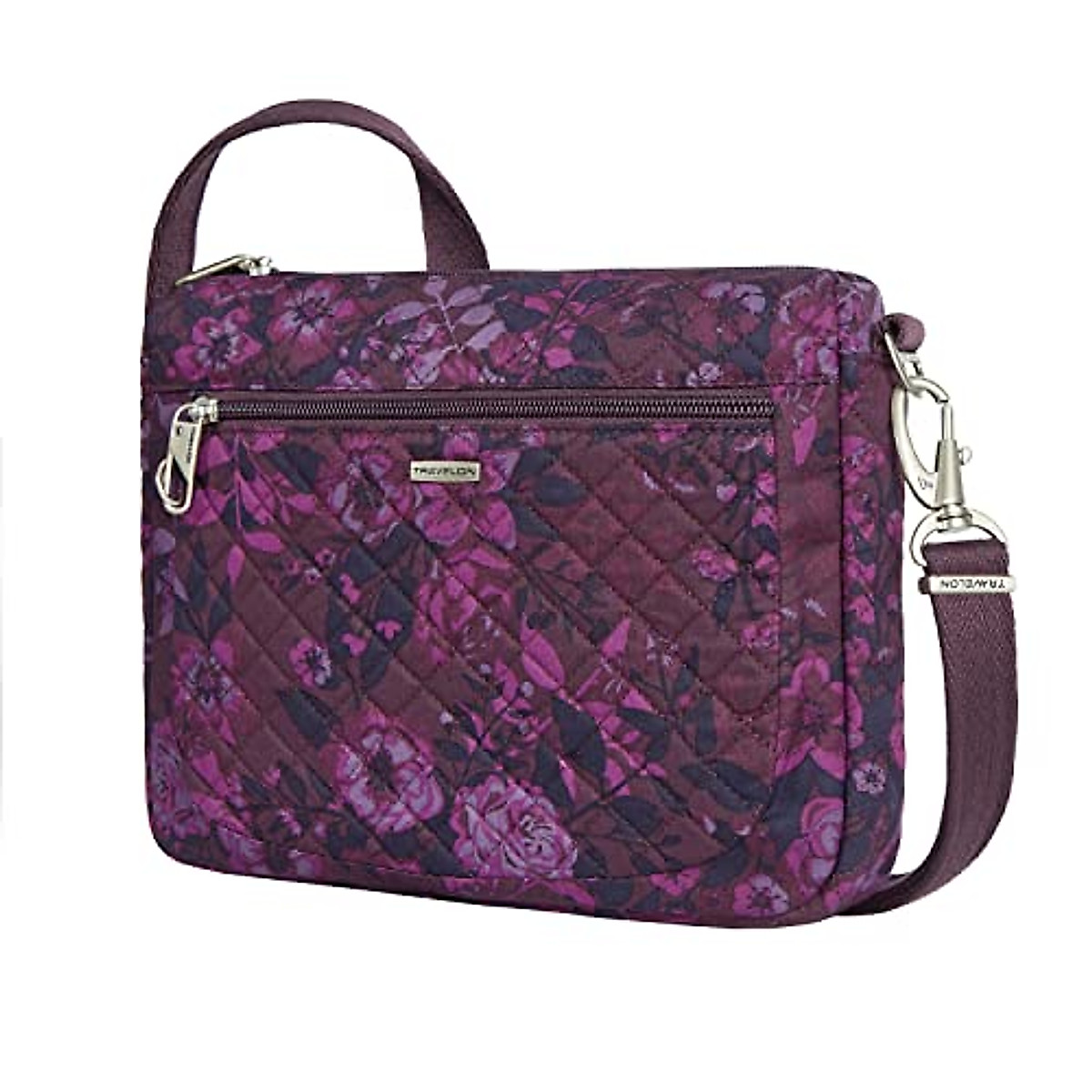 Travelon Anti-Theft Classic Small East/West Crossbody Bag, Wine Rose, One Size