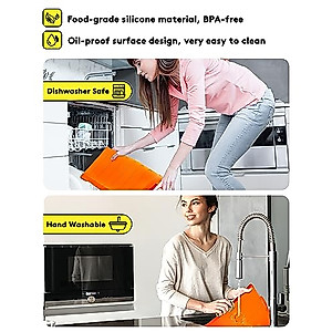 CLLIS 36 inch Griddle Mat for Blackstone, Blackstone Griddle Cover with Handle, Food Grade Silicone Mat Flat Top Grill Accessories, 36" Protective Mat Protect Griddle from Dirt & Rust for Outdoor BBQ