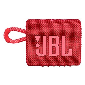 JBL Go 3: Portable Speaker with Bluetooth, Built-in Battery, Waterproof and Dustproof Feature - Red (JBLGO3REDAM)