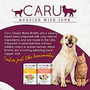 Caru Classics Free Range Chicken Bone Broth for Dogs & Cats - 1.1 Lbs Each - 6 Pack