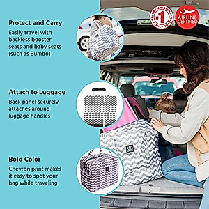 J.L. Childress Go-Go Travel Bag for Backless Booster Seats and Compact Strollers - Fits gb Pockit and BabyZen Yoyo - Booster Seat Travel Bag - Chevron