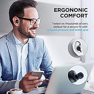 Bluetooth Headset, 5.0 Wireless Headset with 24 Hours of Battery Life, in-Ear Earbuds IP7 Waterproof Headset, Enhanced bass, Bluetooth Sports Headset with high-Definition Microphone, LED Display