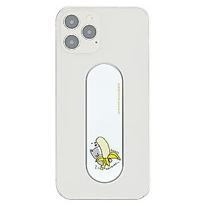 Momostick Flatstick, Cell Phone Finger Grip Strap Holder for Hand, Cell Phone Stand, New Slim Finger Loop Selfie Grip Compatible with Most Smartphones -Banana