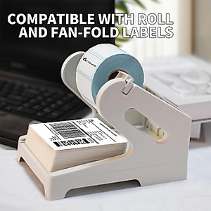Guermok Thermal Shipping Label Holder for Rolls & Fan-Fold, Fragile Stickers for Shipping, Label Stand Desktop Printer Holder-Home Office Accessory- Sticker Dispenser for Holographic Vinyl