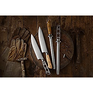 KATSURA Woodworking Project Kit – Chef Knife Blank – 8 Inch – Japanese Premium AUS 10, 3-Layer Forged Steel – Perfect for Woodworkers, Crafters – Classic Style Handle – NO LOGO