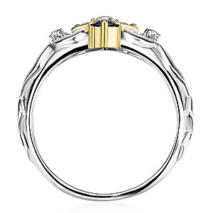 Purreen Zelda Zora's Sapphire Ring 18K Gold & Rhodium Plated Sterling 925 Silver – 5