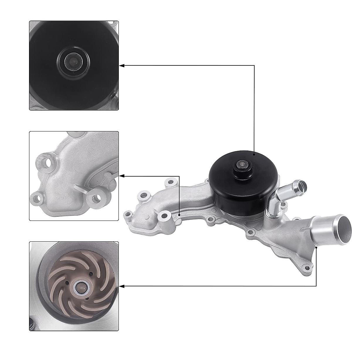 AULINK AW6169 Water Pump With Gasket (Engine 3.6L) OE Replacement For Chrysler 200 300 Town & Country,Dodge Avenger Challenger Charger Durango Journey,Jeep Grand Cherokee,Ram 1500