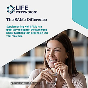 Life Extension Same 400 mg Enteric-Coated S-Adenosyl-Methionine Mood Support, Liver Health & Healthy Joint Function Support Supplement - Non-GMO, Gluten Free - 30 Enteric-Coated Vegetarian Tablets