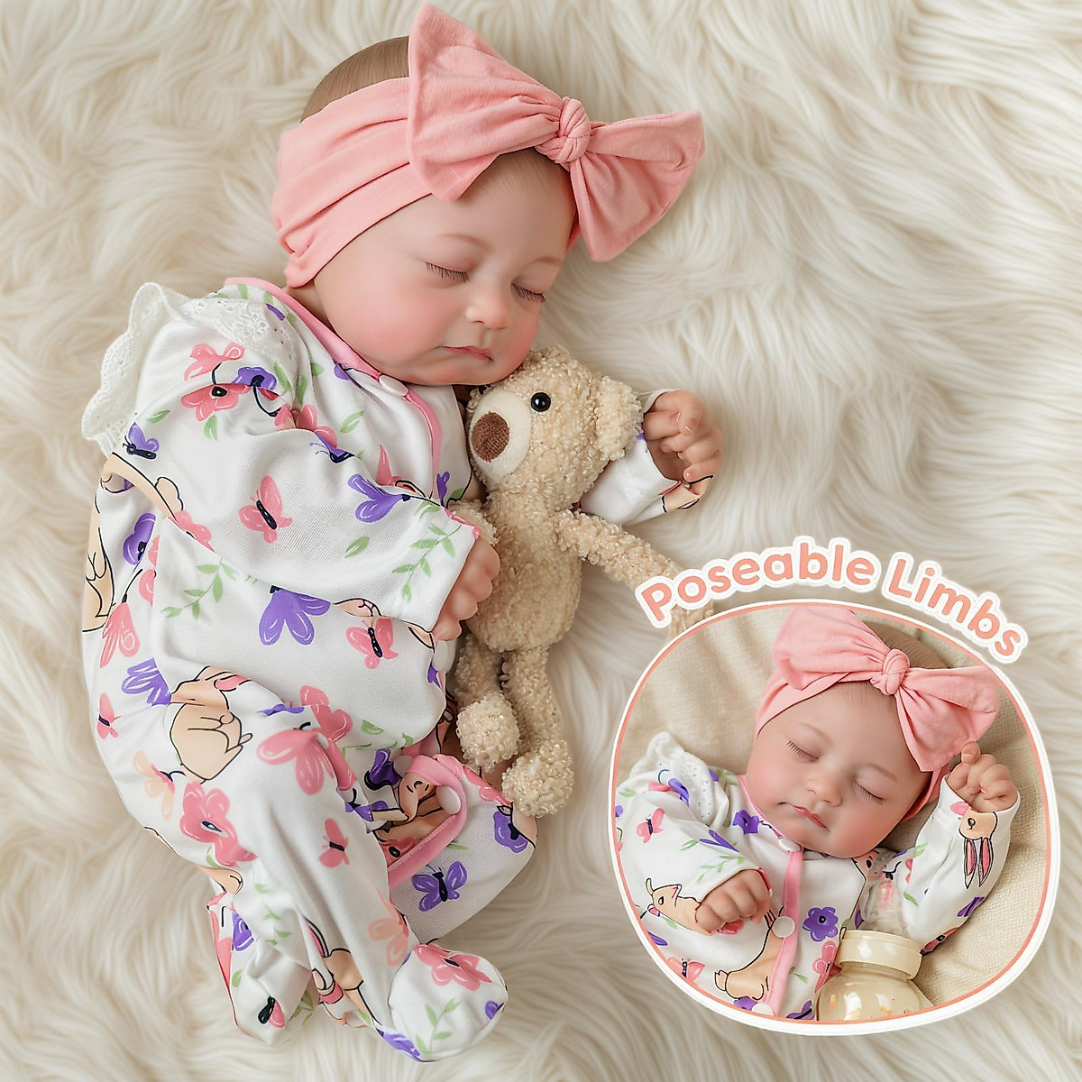 BABESIDE Reborn Baby Dolls Connie - 20 inch Soft Vinyl Realistic-Adorable Baby Doll Real Life Lifelike Baby Dolls with Complete Accessories Perfect for Cuddling, Playtime, and Gift Giving