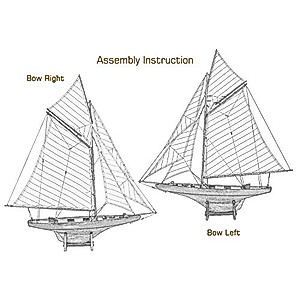 SAILINGSTORY Wooden Sailboat Model Ship Sailboat Decor Yacht Model America's Cup Columbia 1901 Replica Medium
