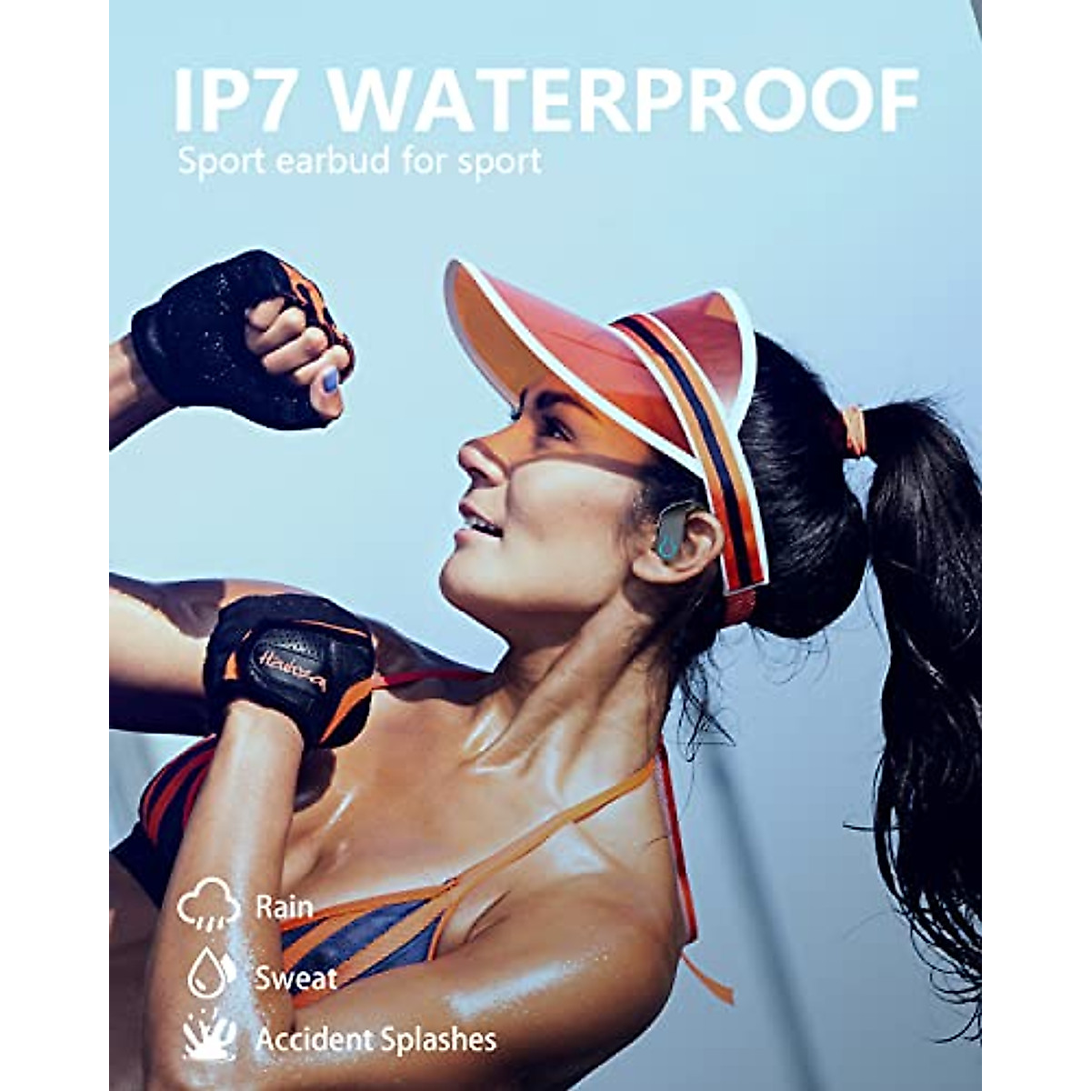 EUQQ Wireless Bluetooth Earbuds 120H Playtime Bluetooth 5.3 Ear Buds for Sports, Hi-fi Stereo Earphones with LED Display Charging Case, Headphones for Running/Workout Audifonos Bluetooth inalambricos