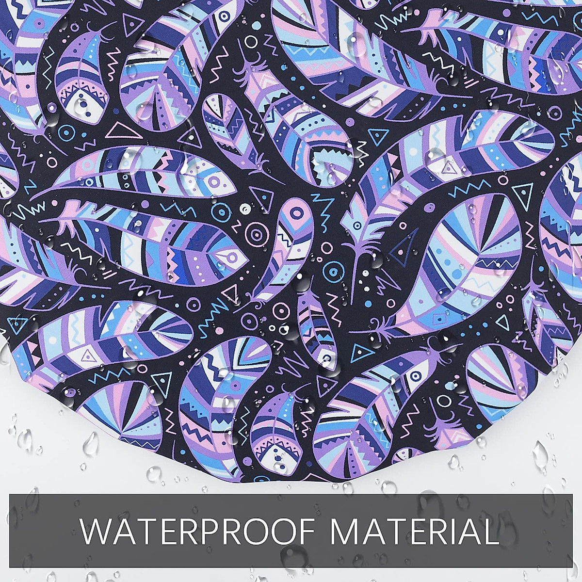 POZILAN Luxury Shower Cap for Women, Waterproof Reusable Shower Caps Double Layers Soft Silk Satin Lined, Extra Large for Long Hair, Adjustable for Most Heads Size