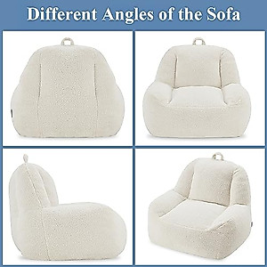 Kumcahom Living Room Chairs Sherpa Accent Chair Teddy Faux Fur Chair Lazy Floor Sofa Memory Foam Pre-Filled Fuzzy Corner Chairs for Bedrooms, Dorms, Small Rooms, Office