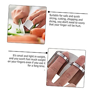 Yardwe 12 Pcs Vegetable Hand Guard Thumb Protector Small Wisking Tool Chopping Thumb Protector Cutting Food Finer Shield Chopping Finger Protector Stainless Steel Finger Protector