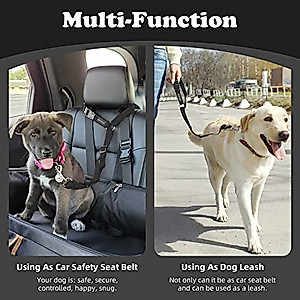 BWOGUE Pet Dog Cat Seat Belts, Car Headrest Restraint Adjustable Safety Leads Vehicle Seatbelt Harness