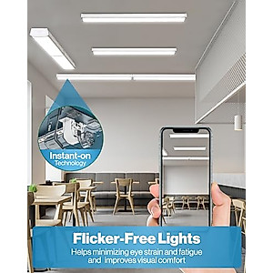 Sunco 4FT LED Shop Light Wraparound Light Fixture, Garage Ceiling Lights, Linkable, 3500 LM, 40W=300W, 5000K Daylight, Hardwired, Surface Mount, Workshop Utility Light ETL 3 Pack