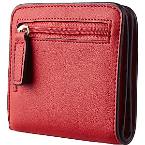 Toughergun Womens Rfid Blocking Small Compact Bifold Luxury Genuine Leather Pocket Wallet Ladies Mini Purse with ID Window (10 ReNapa Red Classic)