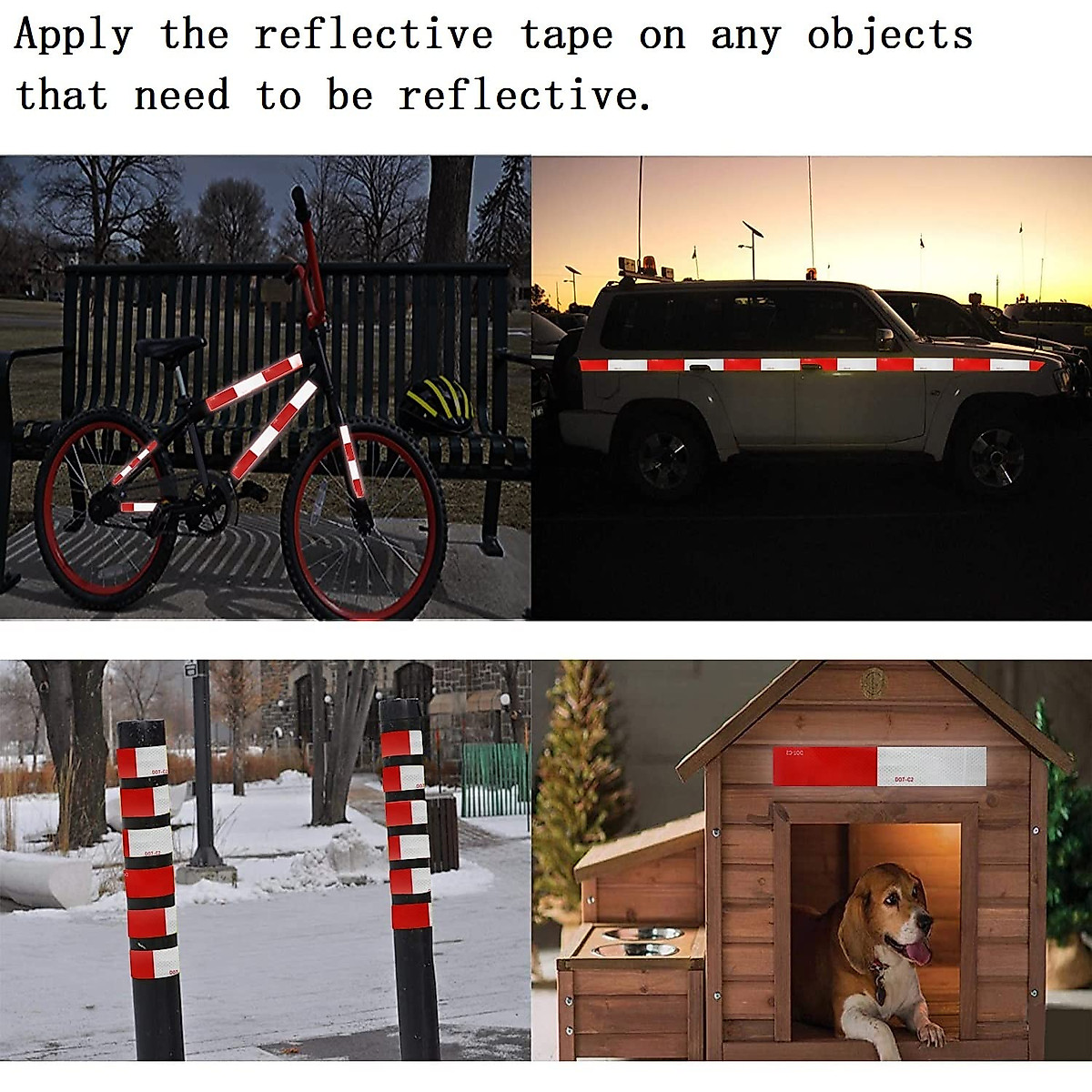 Trailer Reflective Tape Outdoor DOT C2 Reflector Tape 2 inch x 200 feet Waterproof White Silver Red Reflective Tape for Cars Trailers Trucks 200 FT High Visibility Contrast Duct Safety Sticker Strips