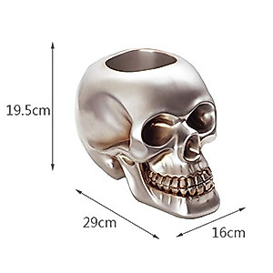 PIBM Stylish Simplicity European Retro Personality Skull Shape Wine Rack Resin Silver Crafts Home Desktop Porch Ornaments Bar Decorations Beautiful and Elegant