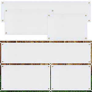 3 Pieces Blank Banners Large Signs 2 x 4 Ft 2 x 6 Ft 1.6 x 9.8 Ft Polyester Oxford Cloth Banner DIY White Blank Banner with Hanging Rope for Indoor Wall Outdoor Party Business Office, Easy Hanging