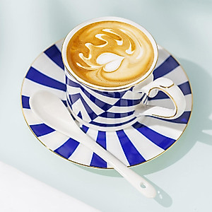 Mosuji Set of 6 Premium White Porcelain Coffee Spoons for Espresso, Tea, Sauces, and Desserts