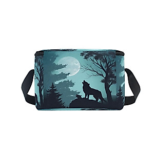 Nander Evening Moon Wolf Lunch Boxs Thermal Insulated Cooler Bags For Work Men Women