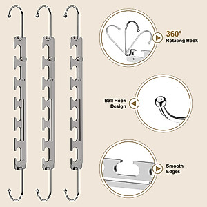 Cycleacc Magic Space Saving Hangers, Retractable Closet Hangers with 9 Holes, Multi Hangers Space Saving, Space Saving Hanger for Clothes, Closet Organizers Storage, Dorm Room Essentials (5 Pack)