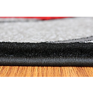 Masada Rugs, Sophia Collection Hand Carved Area Rug Modern Contemporary Red Grey White Black (2 Feet X 7 Feet 3 Inch) Runner