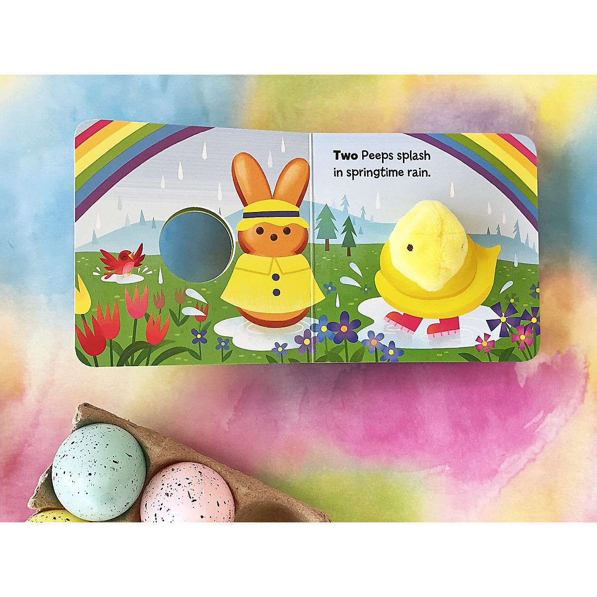 One, Two, PEEP! Peeps Finger Puppet Board Book Easter Basket Gifts or Stuffer Ages 0-3