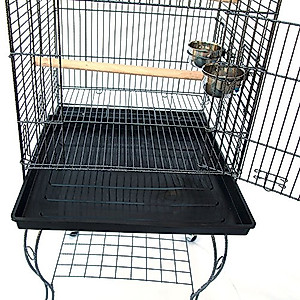 55" Rolling Standing Triple Roof Top Medium Bird Cage for Mid-Sized Parrot Cockatiel Sun Parakeet Green Cheek Conure Caique Pet Bird Cage with Detachable Stand