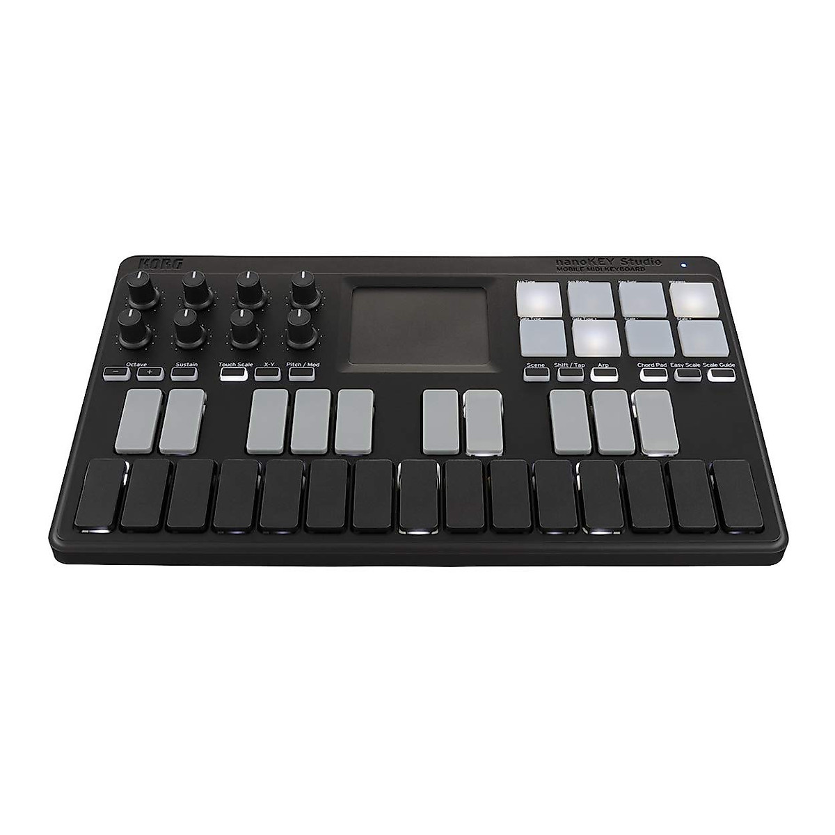 Korg nanoKEY Studio Mobile MIDI Keyboard Bundle with Closed-Back Studio Monitor Headphones and 4-Port USB 3.0 Hub (3 Items)