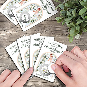 Haizct 50 Pack Wedding Dress Bridal Shower Scratch Off Game Cards for Country Wedding, Bridal Shower, Bridal Lottery Tickets, Wedding Shower Ideas (GK068)