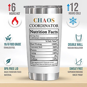 TEEZWONDER Funny Gifts For Women, Coworkers - Christmas, Birthday Gifts For Women, Friends, Thank You Gifts For Coworkers, Boss, Colleagues, Employee, Work Gifts - 20 Oz Stainless Steel Tumbler