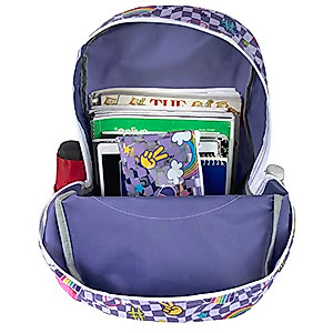 Trail maker 17 Inch Backpack with Side Pockets Backpack and Pencil Case Set for Women (Vintage Vibe Emojis)