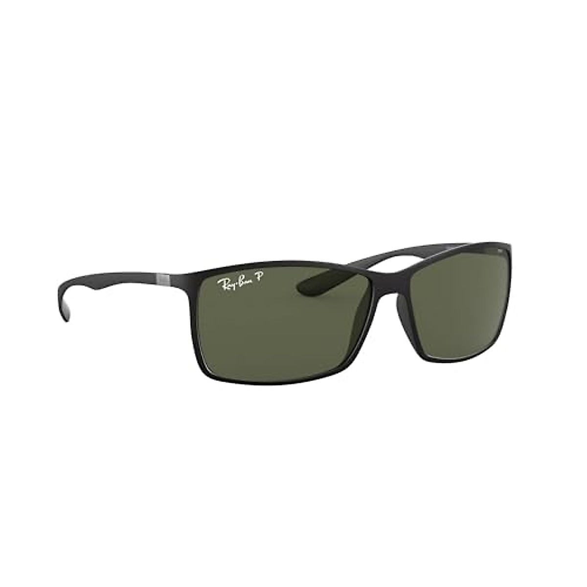 Ray-Ban Men's RB4179 Liteforce Square Sunglasses, Matte Black/Polarized Green, 62 mm + 1