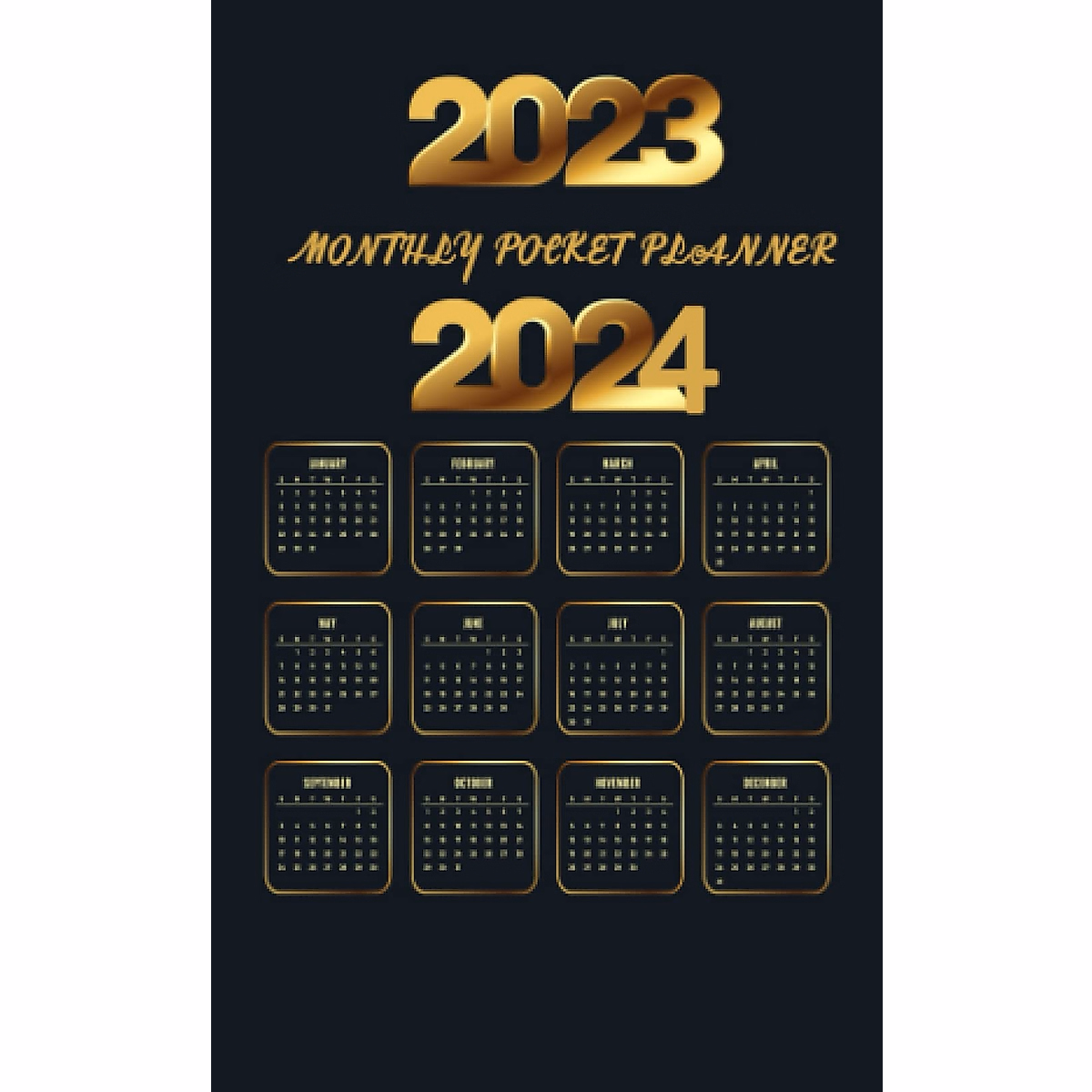 2023-2024 Monthly Pocket Planner: Small 2 Year Calendar Schedule Organizer Start January 2023 to December 2024 with Holidays|Includes Place for Contacts, Notes, Important Dates, and Passwords