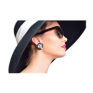 Utopiat High-End Audrey Style Adjustable Oversized Black Wool Hat W/Silk Scarf Inspired by BAT's